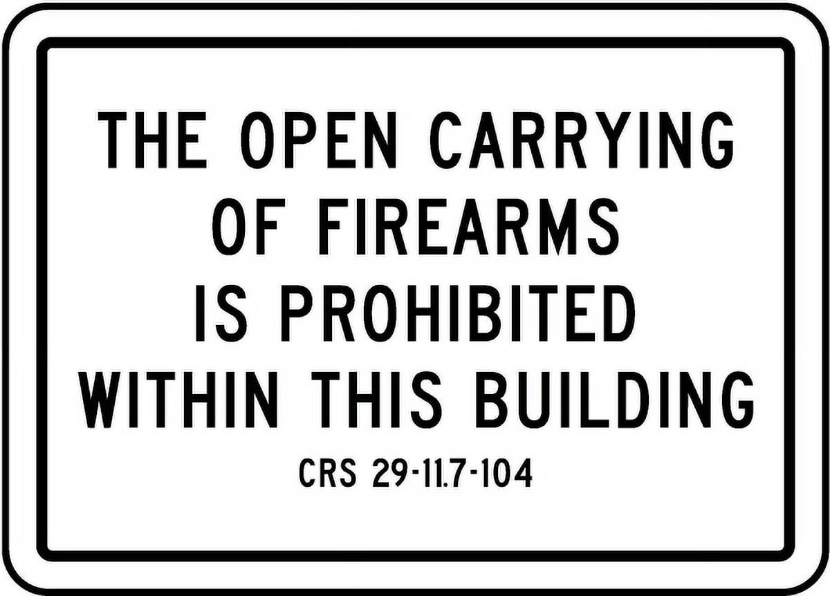 Vinyl Stickers - Colorado No Open Carry Sign - Safety and Warning ...