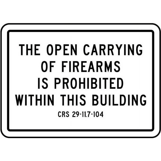 Vinyl Stickers - Colorado No Open Carry Sign - Safety and Warning ...