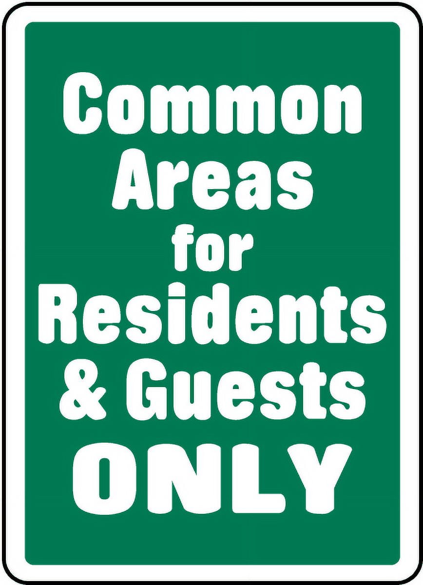 Vinyl Stickers - Common Areas for Residents Only Sign - Safety and ...