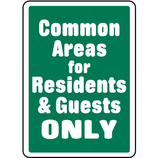 Vinyl Stickers - Common Areas for Residents Only Sign - Safety and ...