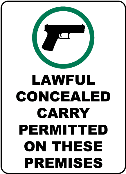 Vinyl Stickers - Concealed Carry Permitted on Premises Sign - Safety ...