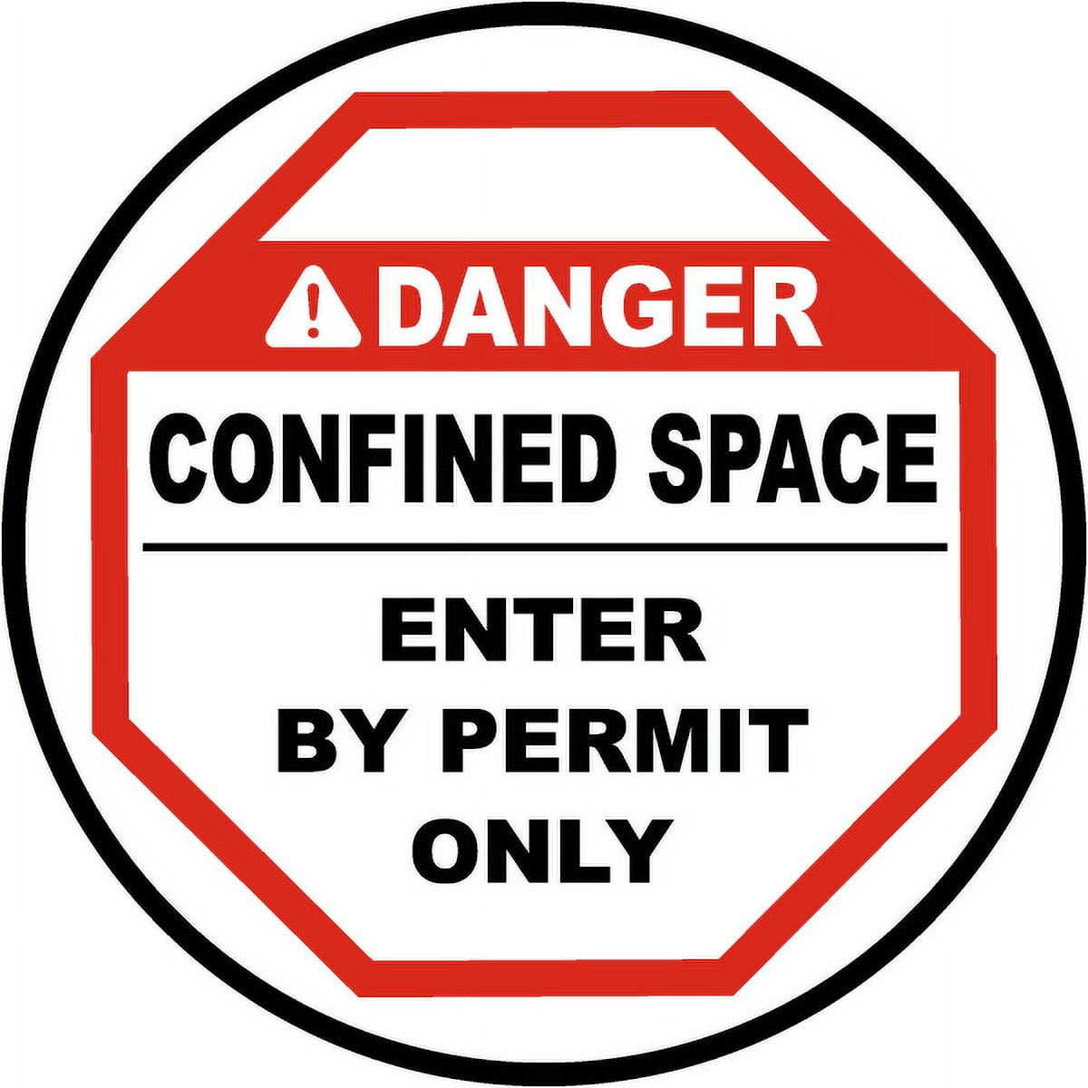 Vinyl Stickers - Confined Space Enter by Permit Floor Sign - Safety and ...