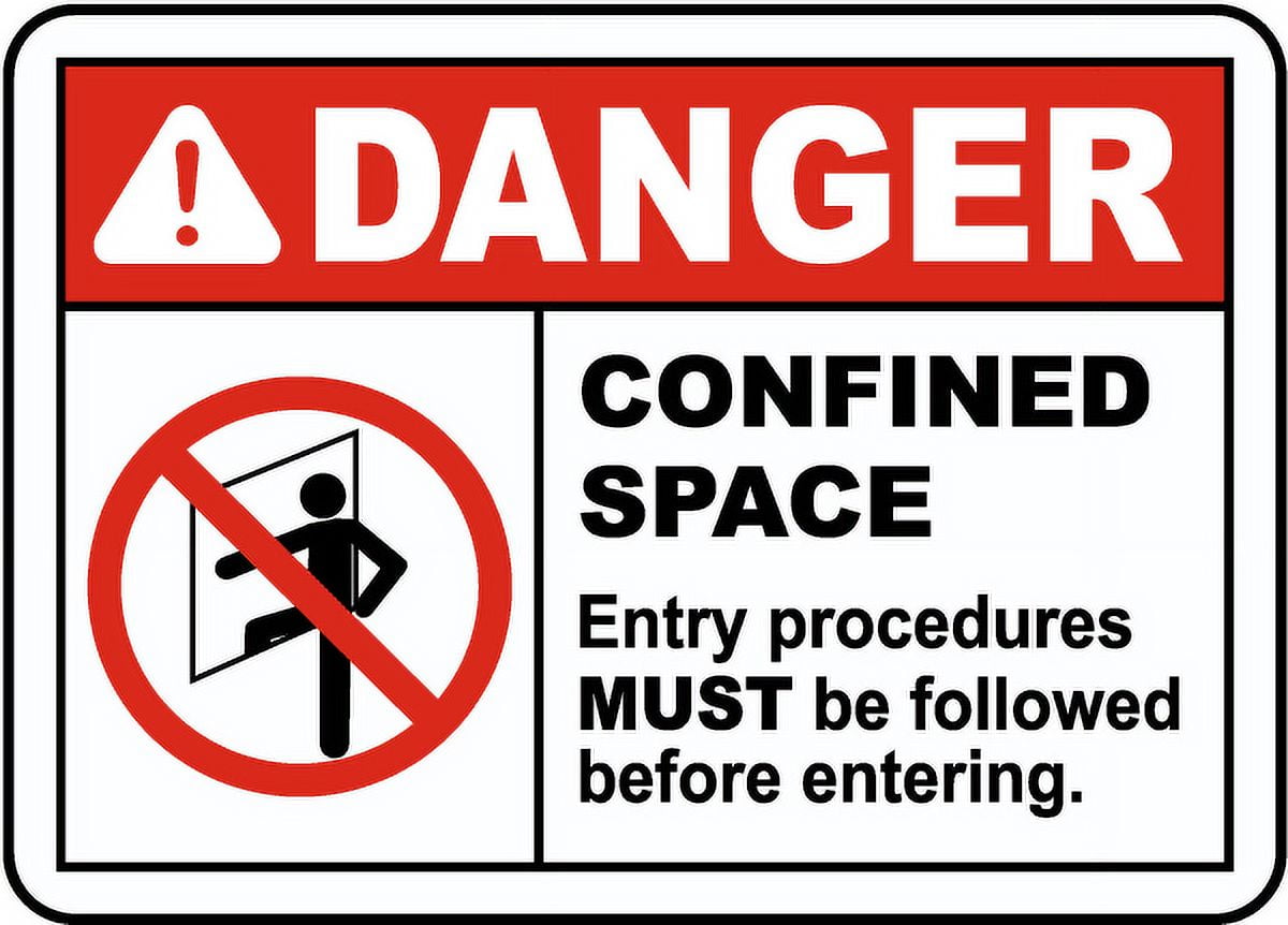 Vinyl Stickers - Confined Space Entry Procedures Must Be Followed Sign ...