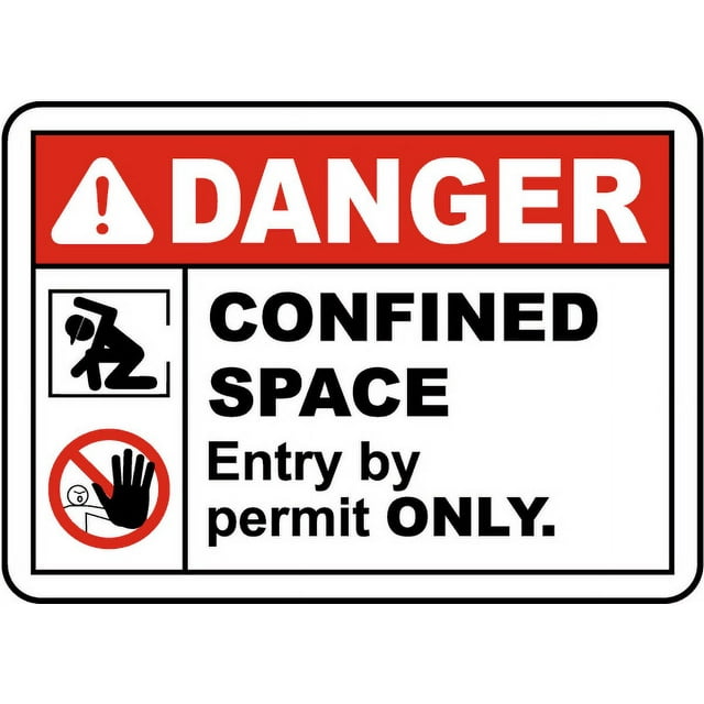 Vinyl Stickers - Confined Space Entry by Permit Only Sign P9 - Safety ...