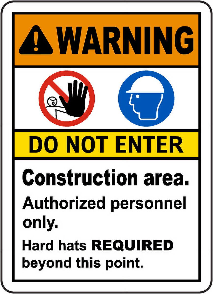 Vinyl Stickers - Construction Area Do Not Enter Sign 2 - Safety and ...