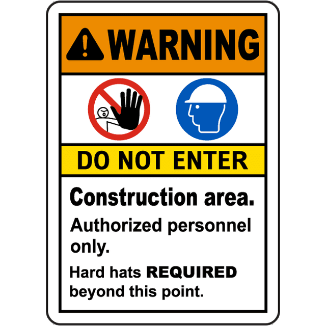 Vinyl Stickers - Construction Area Do Not Enter Sign 2 - Safety and ...