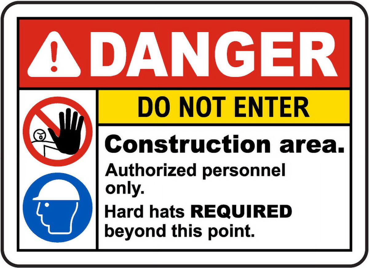 Vinyl Stickers - Construction Area Do Not Enter Sign 3 - Safety and ...