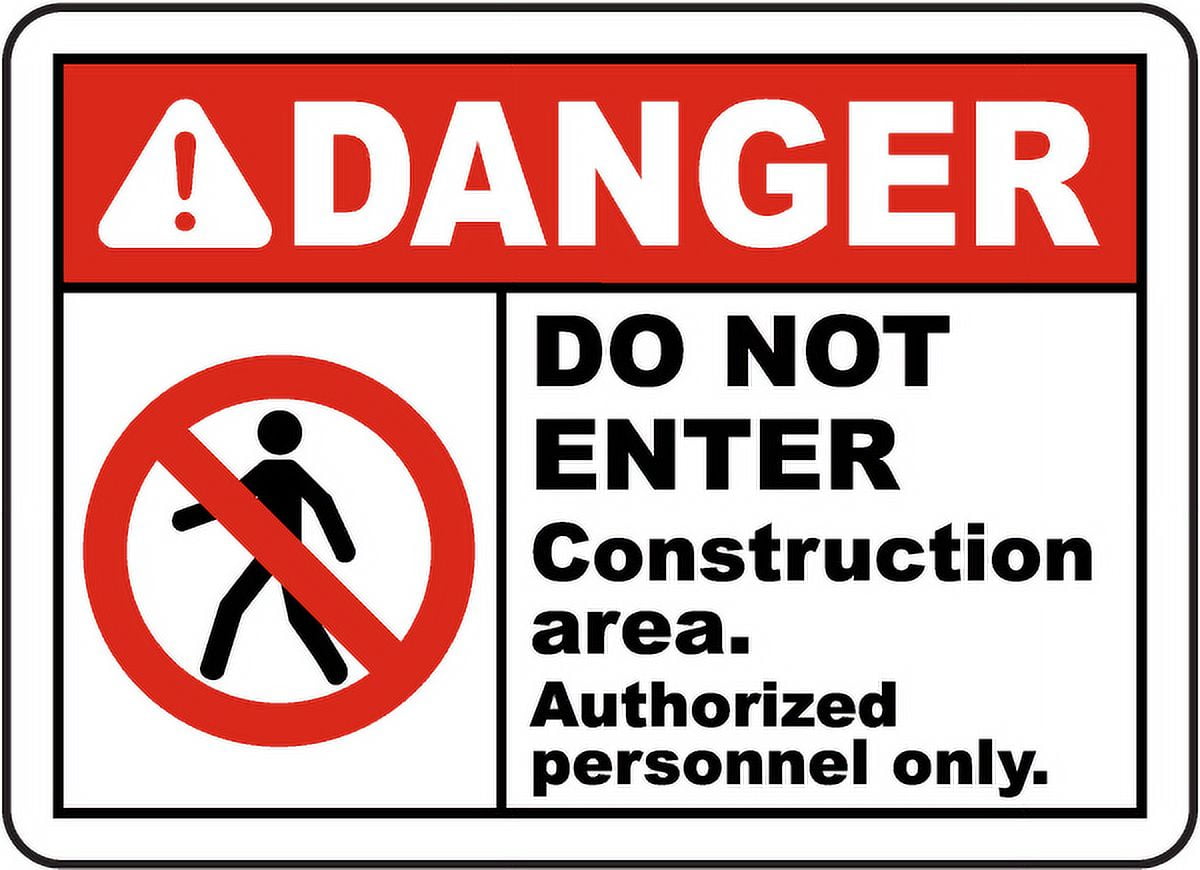 Vinyl Stickers - Construction Area Do Not Enter Sign 5 - Safety and ...