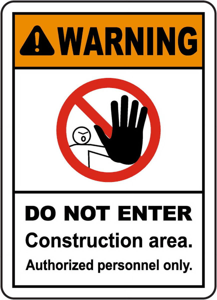 Vinyl Stickers - Construction Area Do Not Enter Sign 7 - Safety and ...