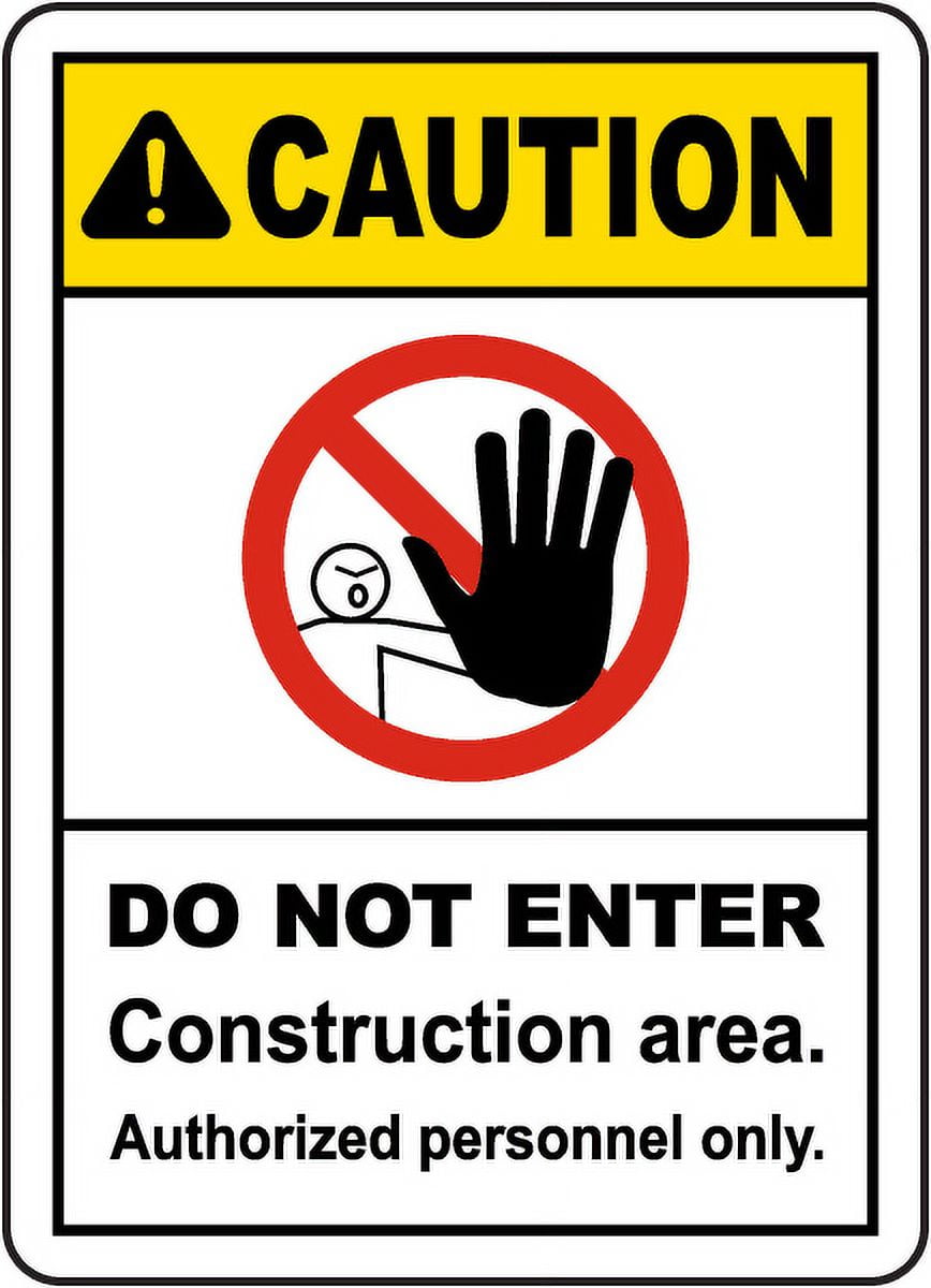 Vinyl Stickers - Construction Area Do Not Enter Sign 9 - Safety and ...