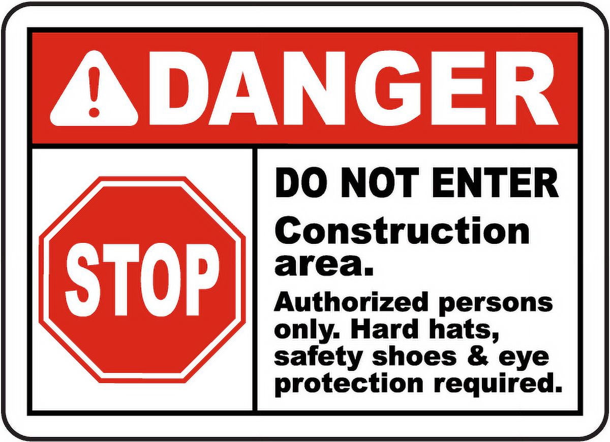 Vinyl Stickers - Construction Area Do Not Enter Sign - Safety and ...