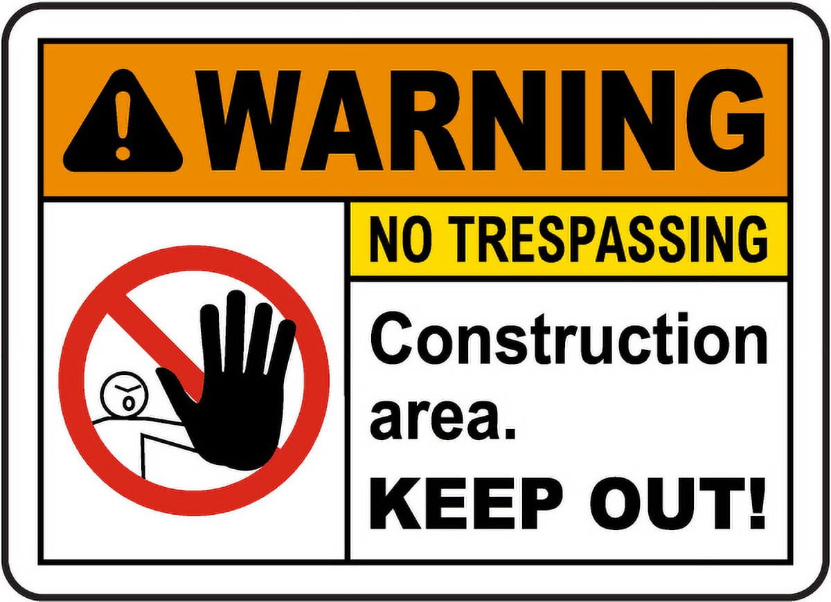 Vinyl Stickers - Construction Area Keep Out Sign 2 - Safety and Warning ...