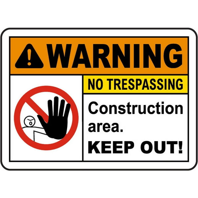 Vinyl Stickers - Construction Area Keep Out Sign 2 - Safety and Warning ...