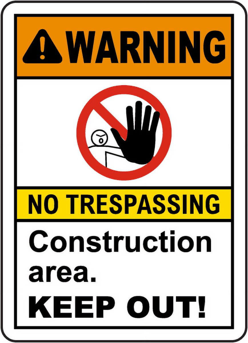 Vinyl Stickers - Construction Area Keep Out Sign 3 - Safety and Warning ...