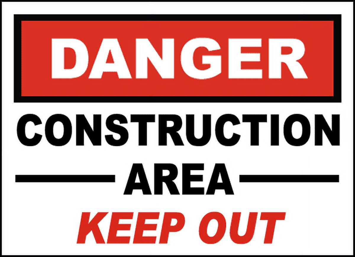 Vinyl Stickers - Construction Area Keep Out Sign - Safety and Warning ...
