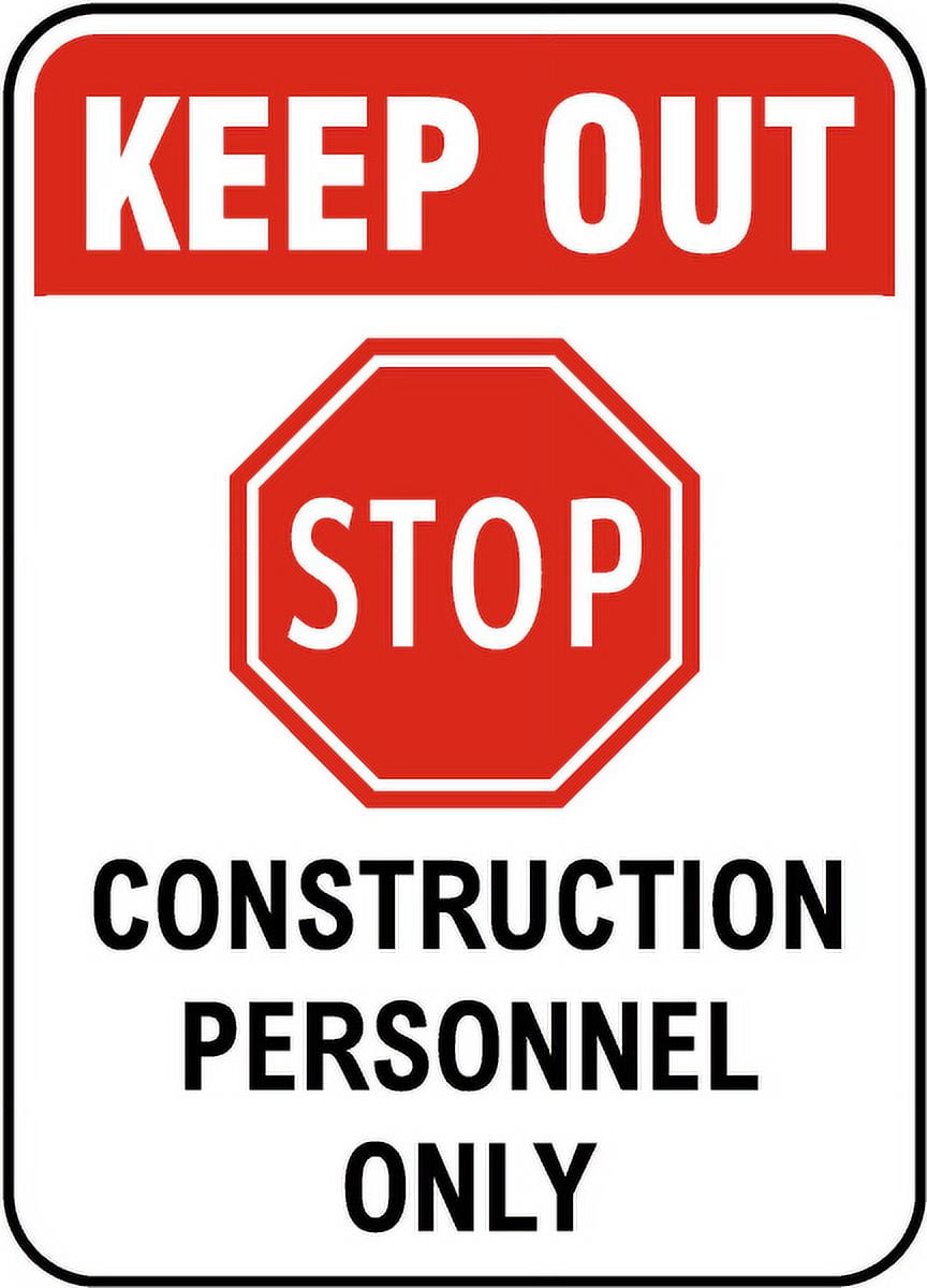 Vinyl Stickers - Construction Personnel Only Sign Q5 - Safety and ...