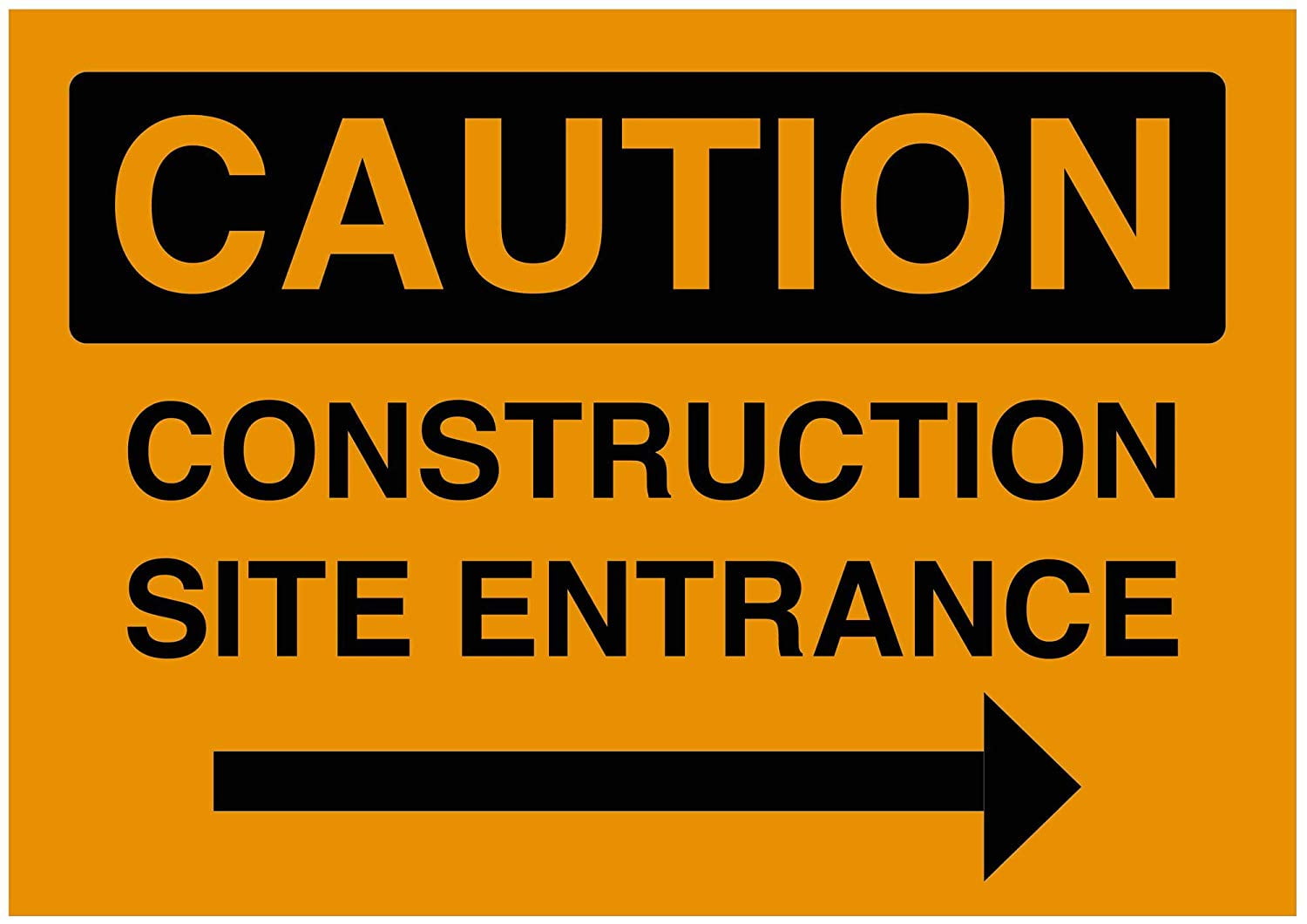 Vinyl Stickers - Construction Site Entrance Right Sign - Safety and ...