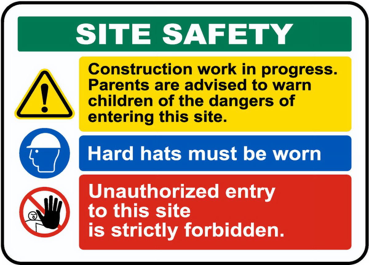 Vinyl Stickers - Construction Site Safety Sign 1 - Safety and Warning ...