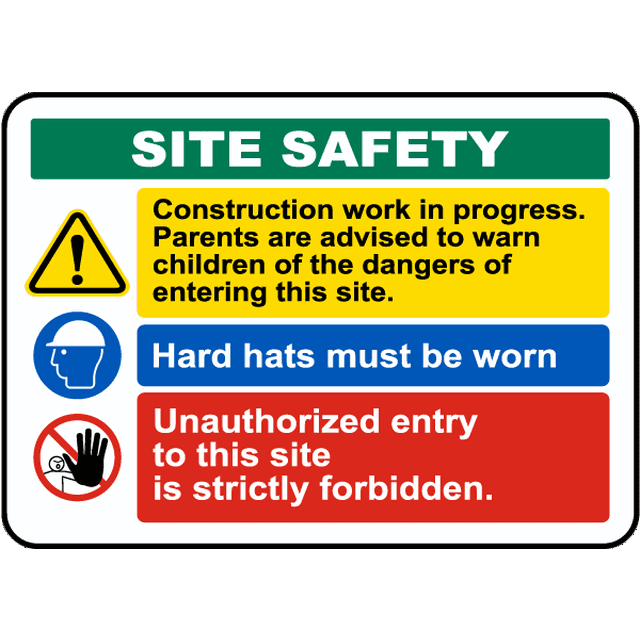 Vinyl Stickers - Construction Site Safety Sign 1 - Safety and Warning ...