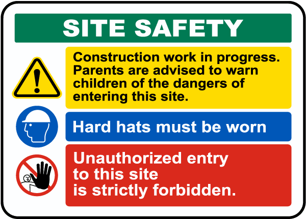 Vinyl Stickers - Construction Site Safety Sign 1 - Safety and Warning ...