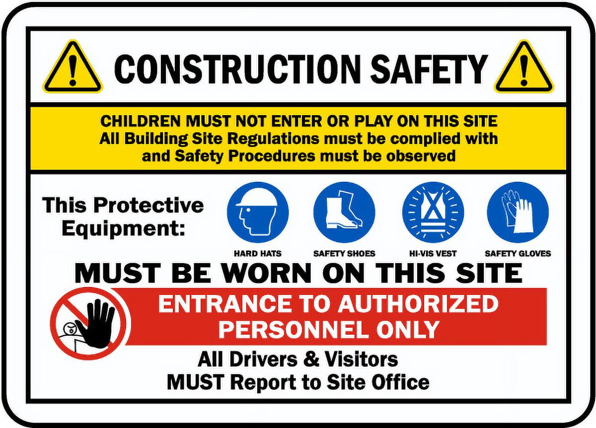 Vinyl Stickers - Construction Site Safety Sign 2 - Safety and Warning ...
