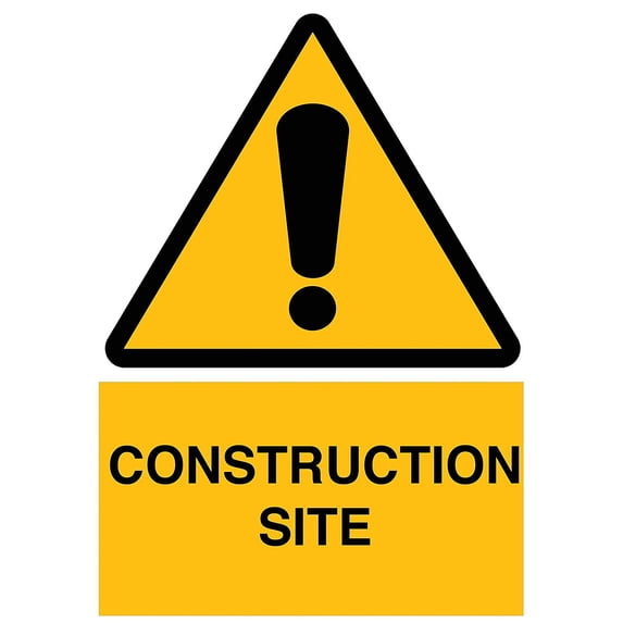 Vinyl Stickers - Construction Site Sign - Safety and Warning Warehouse ...