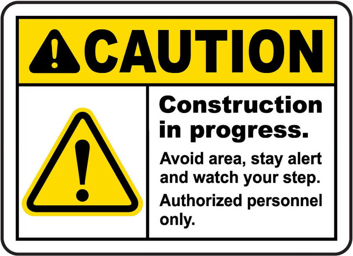 Vinyl Stickers - Construction in Progress Sign 1 - Safety and Warning ...