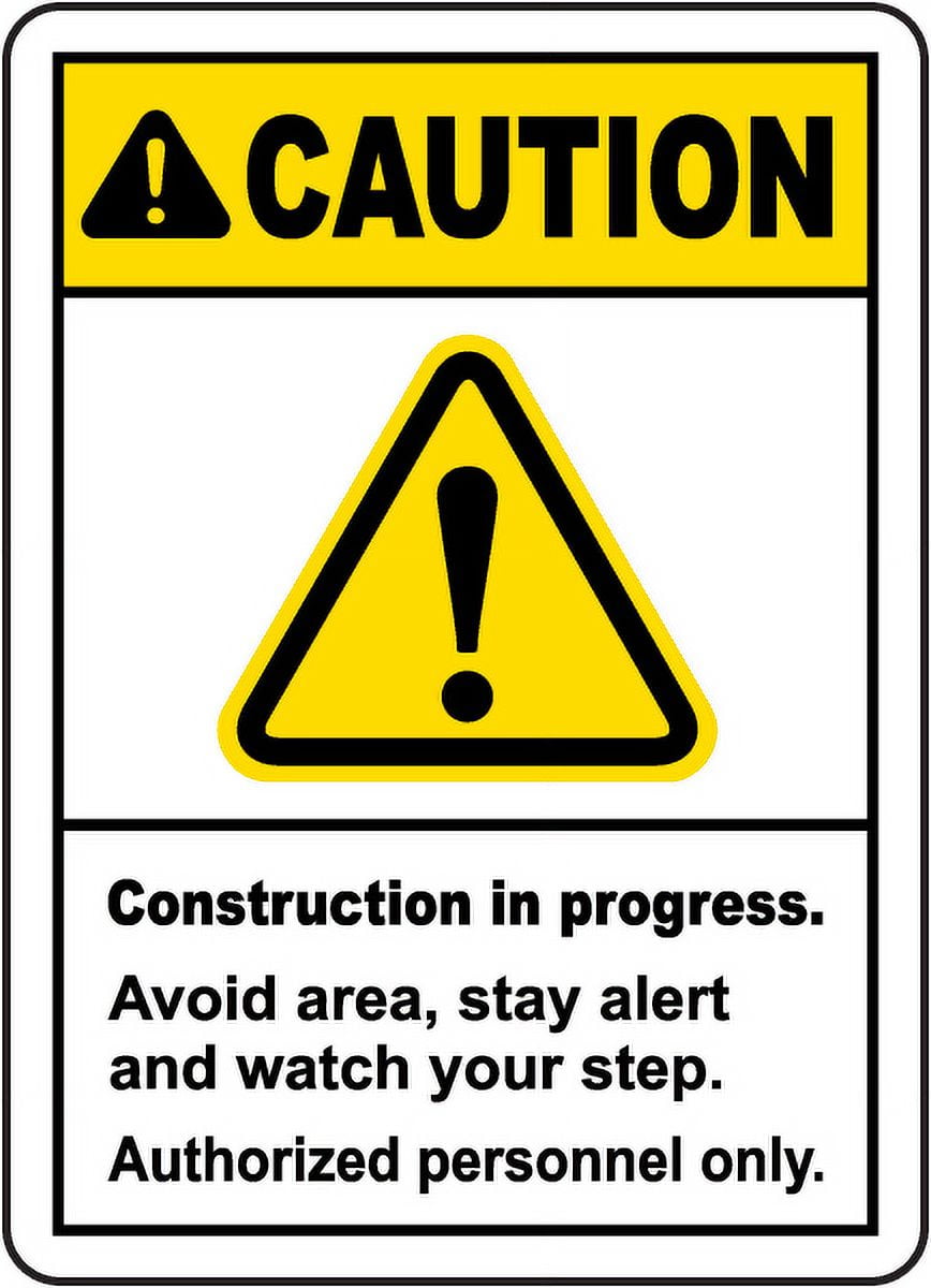 Vinyl Stickers - Construction in Progress Sign 2 - Safety and Warning ...