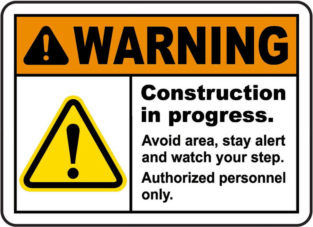 Vinyl Stickers - Construction in Progress Sign 3 - Safety and Warning ...