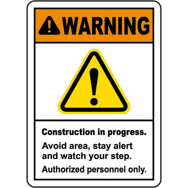 Vinyl Stickers - Construction in Progress Sign 4 - Safety and Warning ...