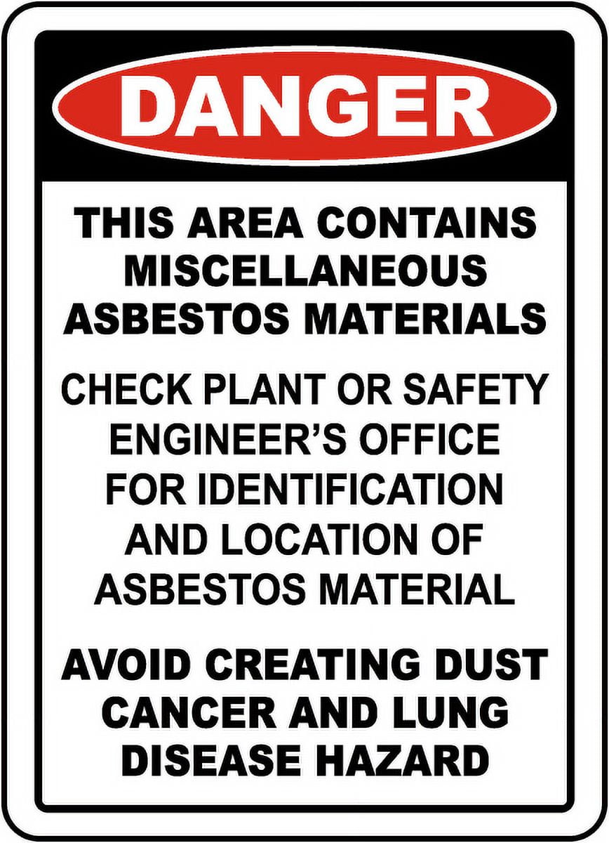 Vinyl Stickers - Contains Asbestos Materials Sign - Safety and Warning ...