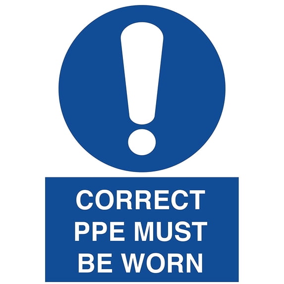 Vinyl Stickers - Correct PPE Must Be Worn Sign R2 - Safety and Warning ...