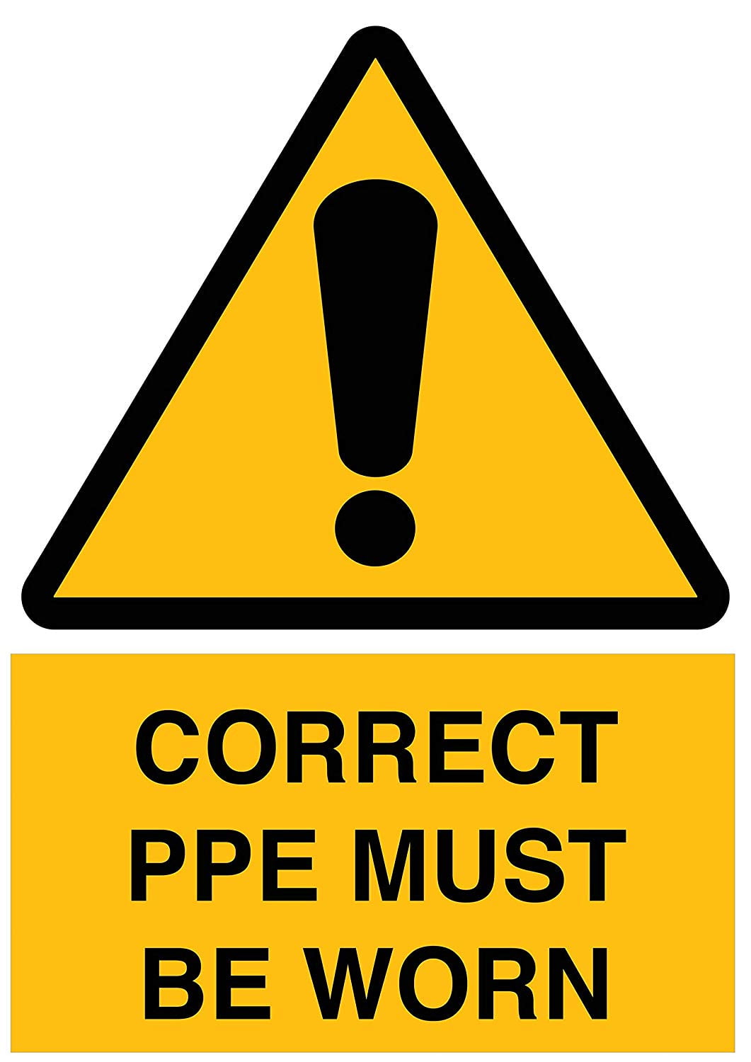 Vinyl Stickers - Correct PPE Must Be Worn Sign R3 - Safety and Warning ...