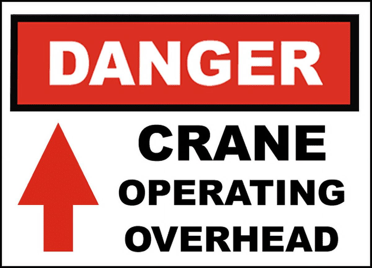 Vinyl Stickers - Crane Operating Overhead Sign - Safety and Warning ...