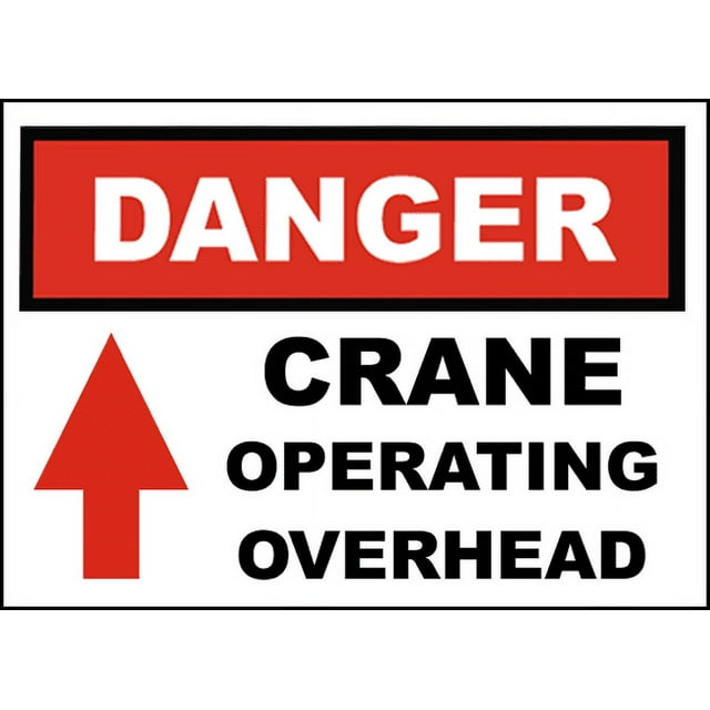 Vinyl Stickers - Crane Operating Overhead Sign - Safety and Warning ...