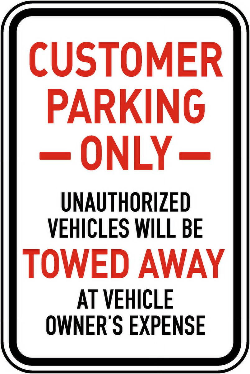 Vinyl Stickers - Customer Parking Only Sign S2 - Safety and Warning ...