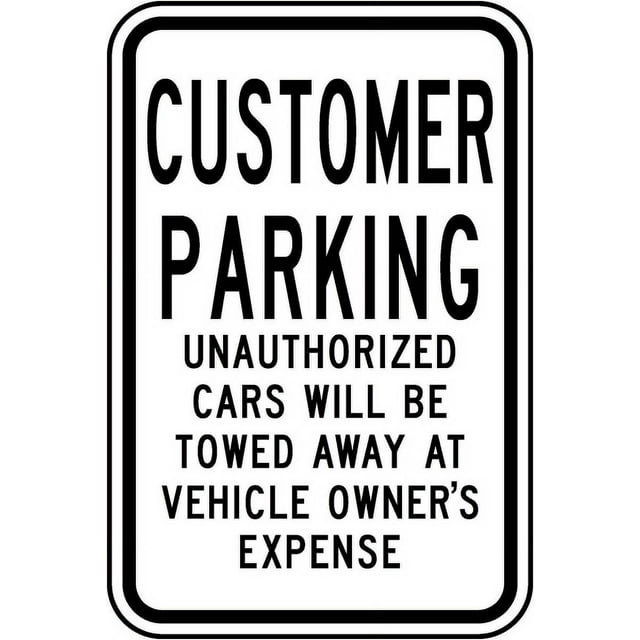 Vinyl Stickers - Customer Parking Violators Towed Sign S3 - Safety and ...