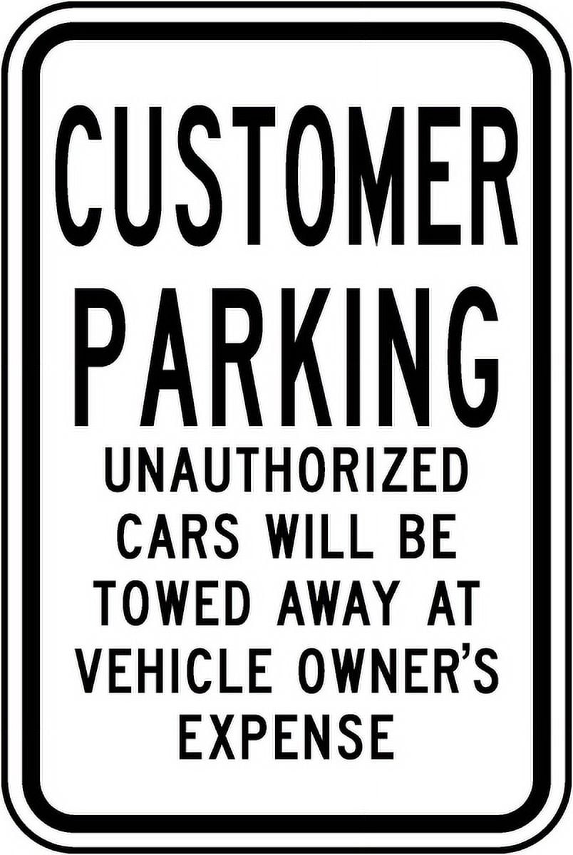 Vinyl Stickers - Customer Parking Violators Towed Sign S3 - Safety and ...