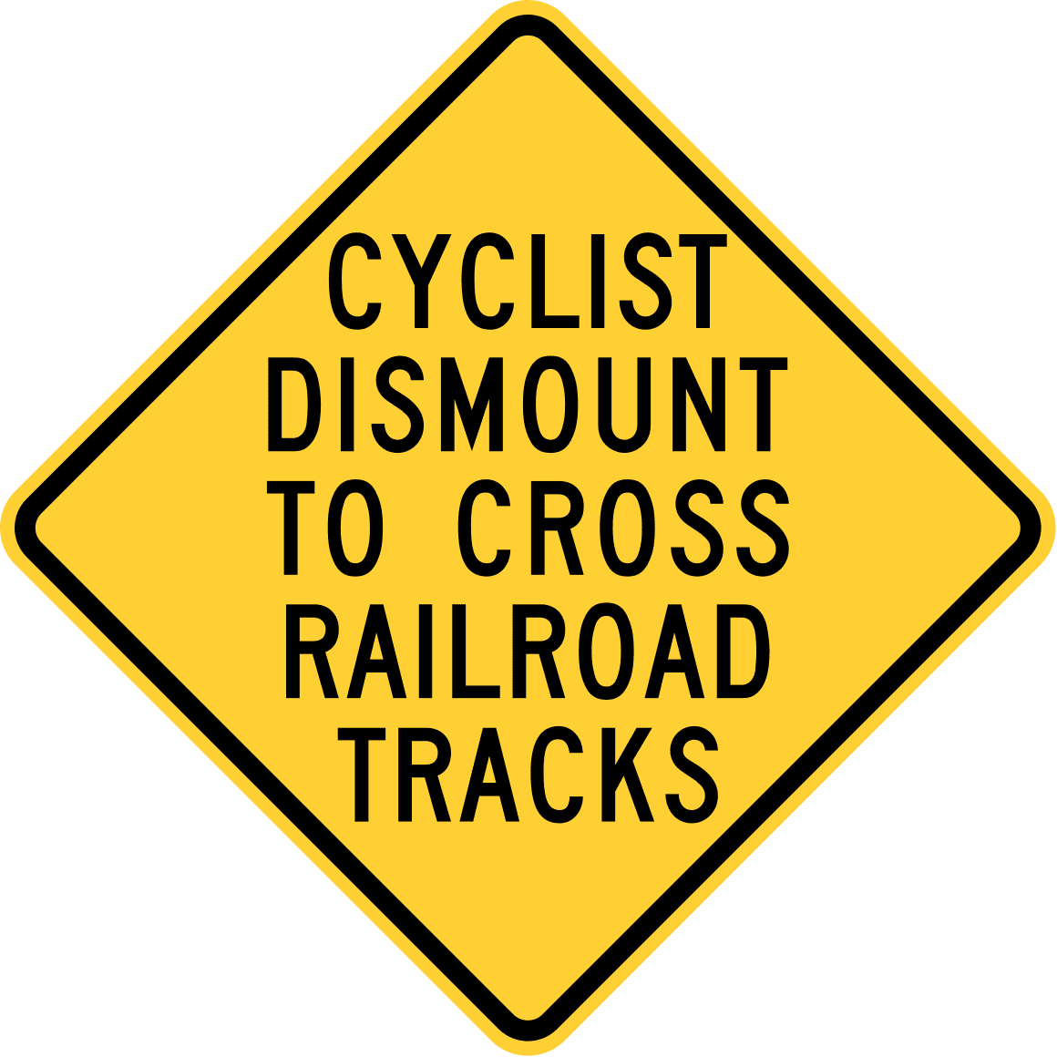Vinyl Stickers - Cyclists Dismount to Cross Railroad Tracks, Hemet ...
