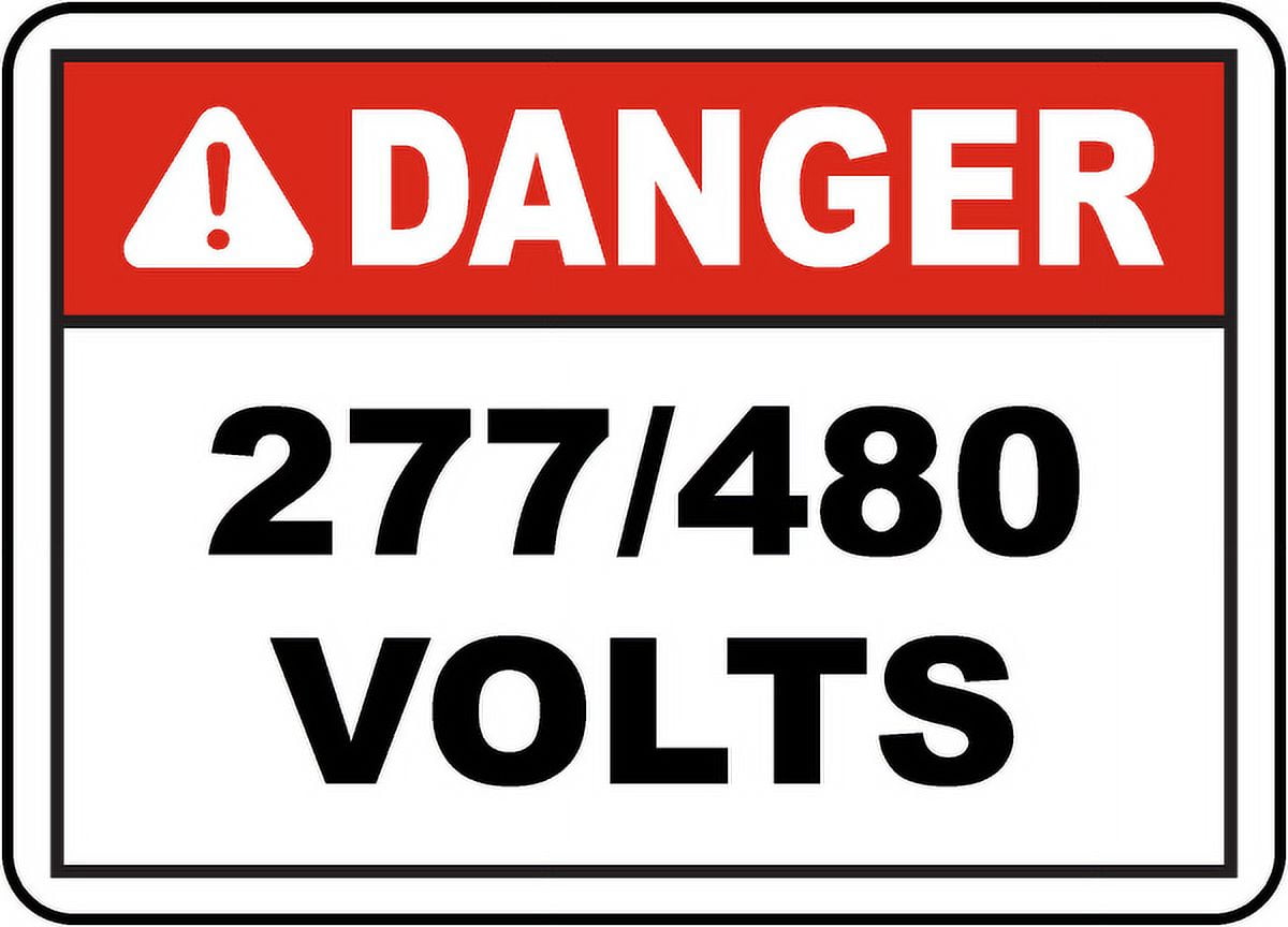 Vinyl Stickers - Danger 277/480 Volts Sign - Safety and Warning ...