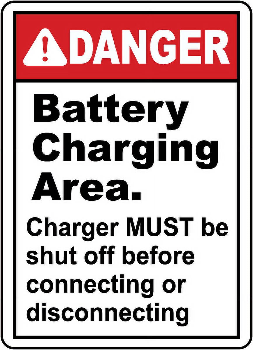 Vinyl Stickers - Danger Charger Must Be Shut Off Sign - Safety and ...