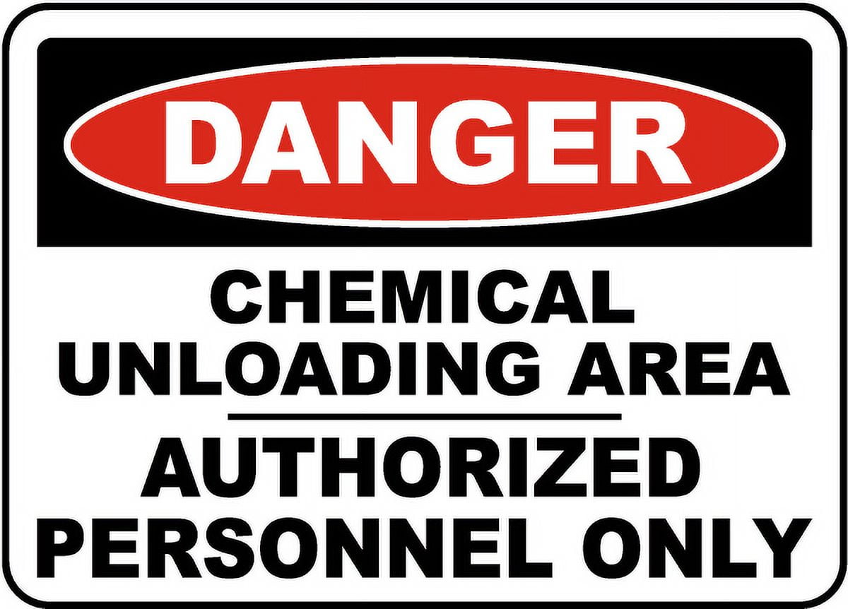 Vinyl Stickers - Danger Chemical Unloading Area Sign - Safety and ...