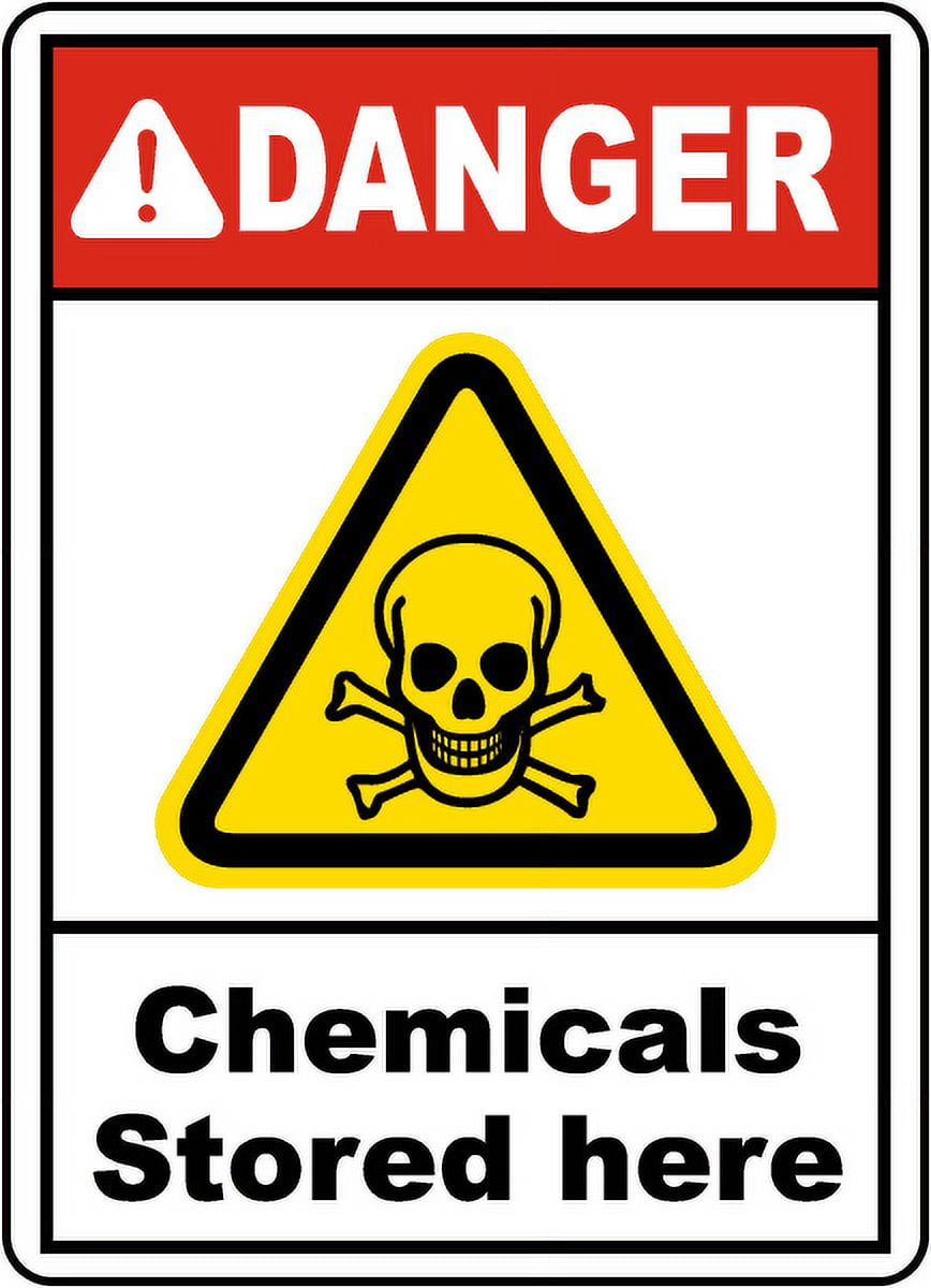 Vinyl Stickers - Danger Chemicals Stored Here Sign - Safety and Warning ...