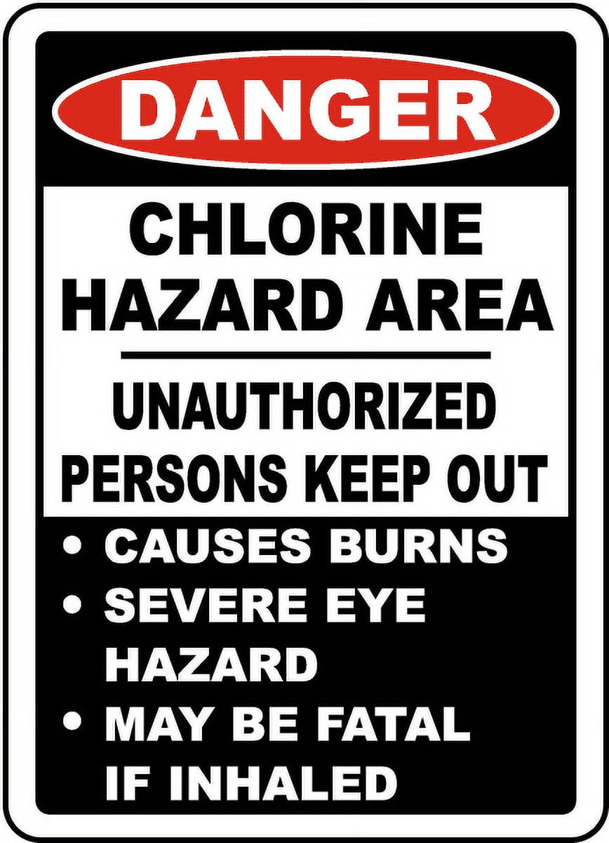 Vinyl Stickers - Danger Chlorine Hazard Area Sign - Safety and Warning ...