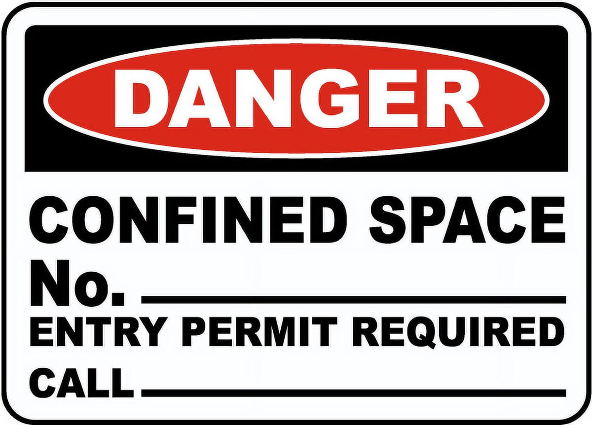 Vinyl Stickers - Danger Confined Space Number Sign - Safety and Warning ...