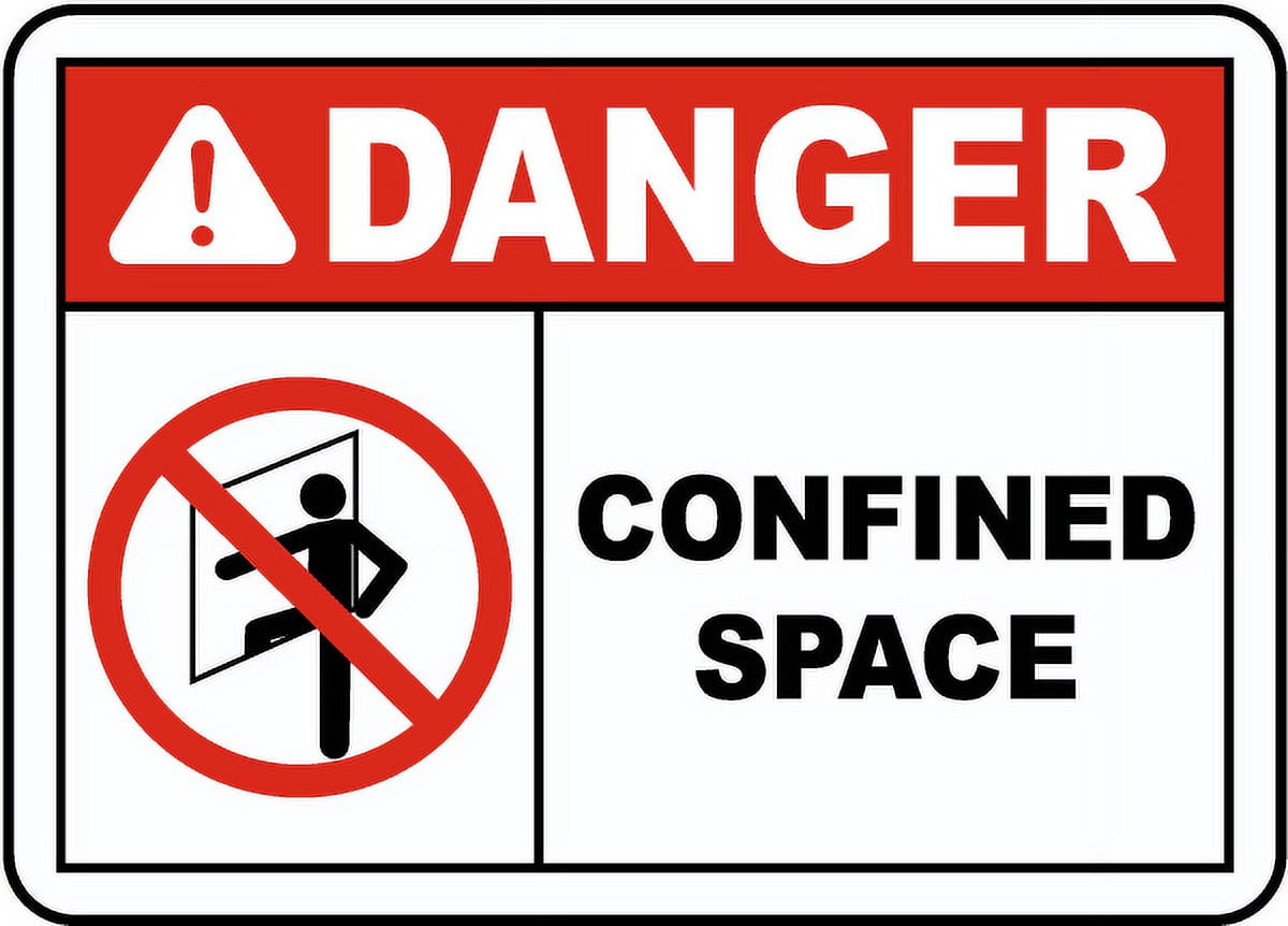 Vinyl Stickers - Danger Confined Space Sign U4 - Safety and Warning ...