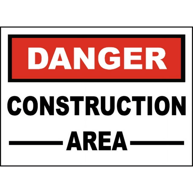 Vinyl Stickers - Danger Construction Area Sign - Safety and Warning ...