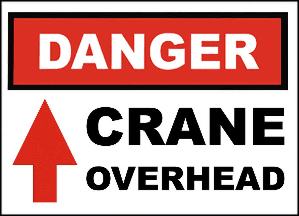 Vinyl Stickers - Danger Crane Overhead Sign - Safety and Warning ...