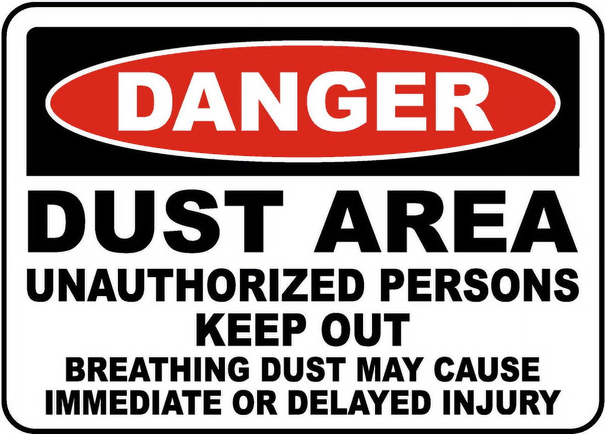 Vinyl Stickers - Danger Dust Area Keep Out Sign - Safety and Warning ...