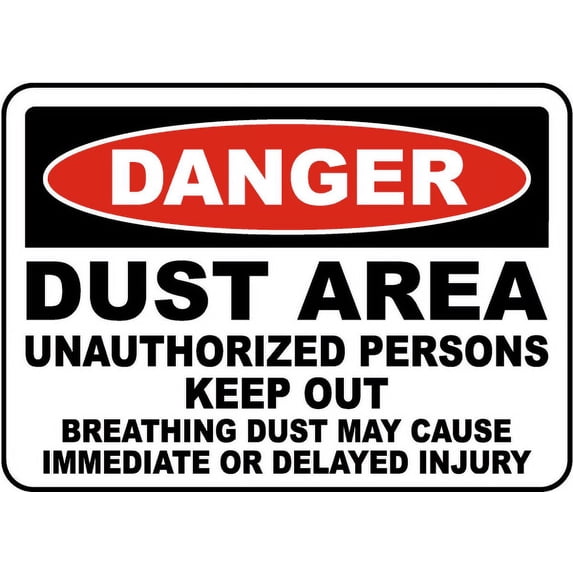 Vinyl Stickers - Danger Dust Area Keep Out Sign - Safety and Warning ...